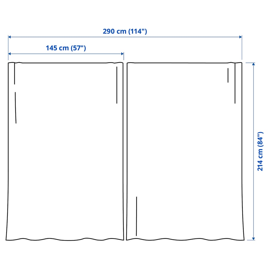 VILBORG room darkening curtains, 1 pair, beige/with heading tape, 57x84 ...