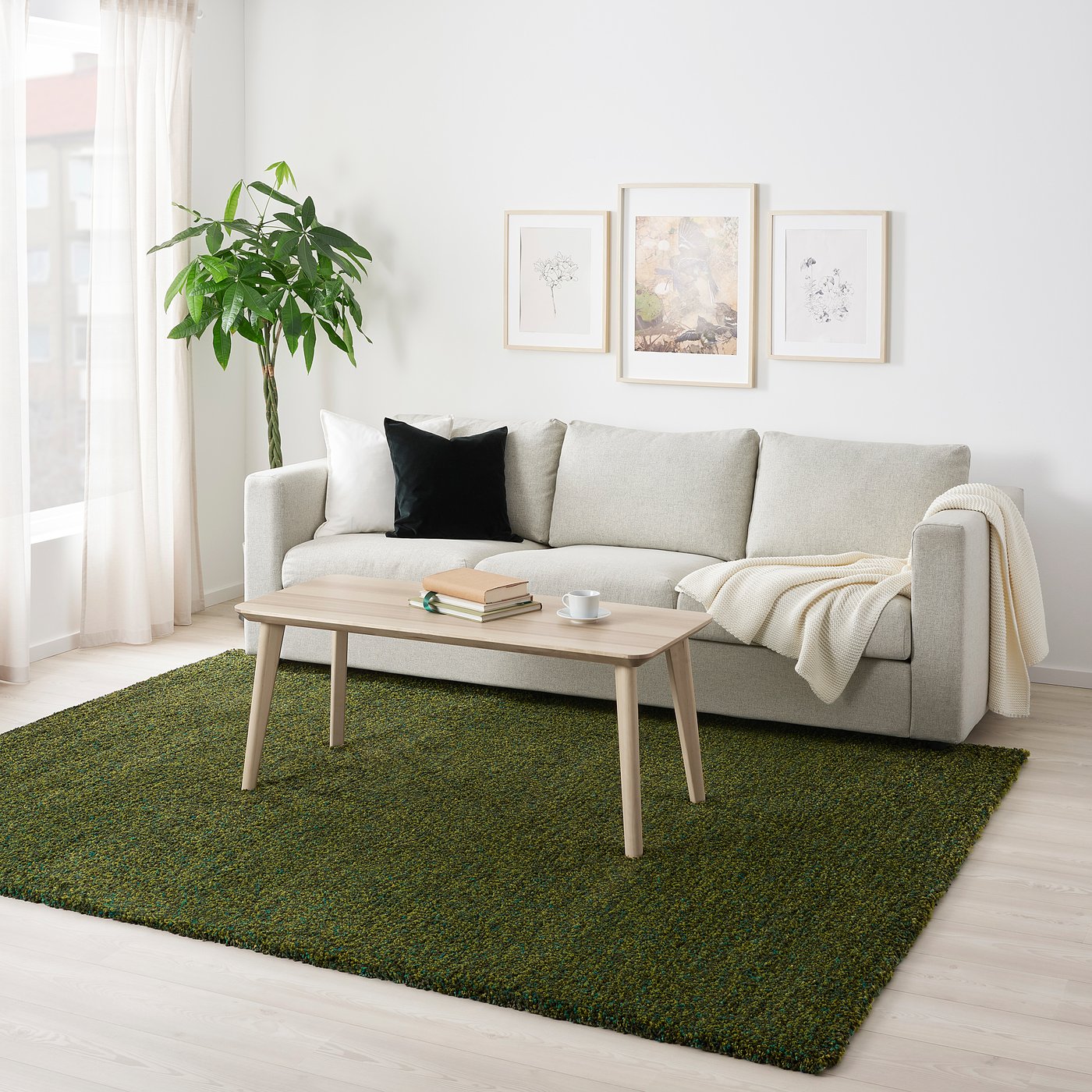 VINDUM Rug, high pile, green, 6'7"x8'10" - IKEA