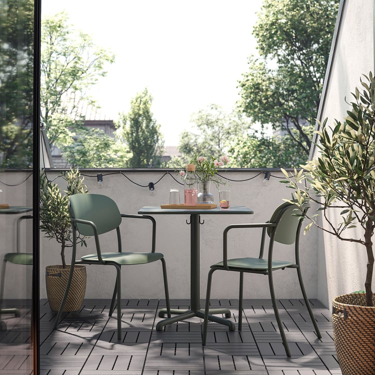 VISINGSÖ / VISINGSÖ bistro set, outdoor deep green/deep green Kuddarna ...
