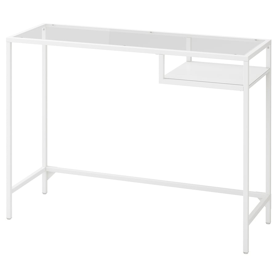VITTSJÖ Laptop table, white, glass, 39 3/8x14 1/8" - IKEA