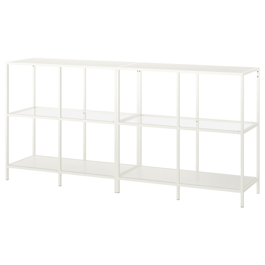 VITTSJÖ storage combination, white/glass, 783/4x141/8x365/8" - IKEA