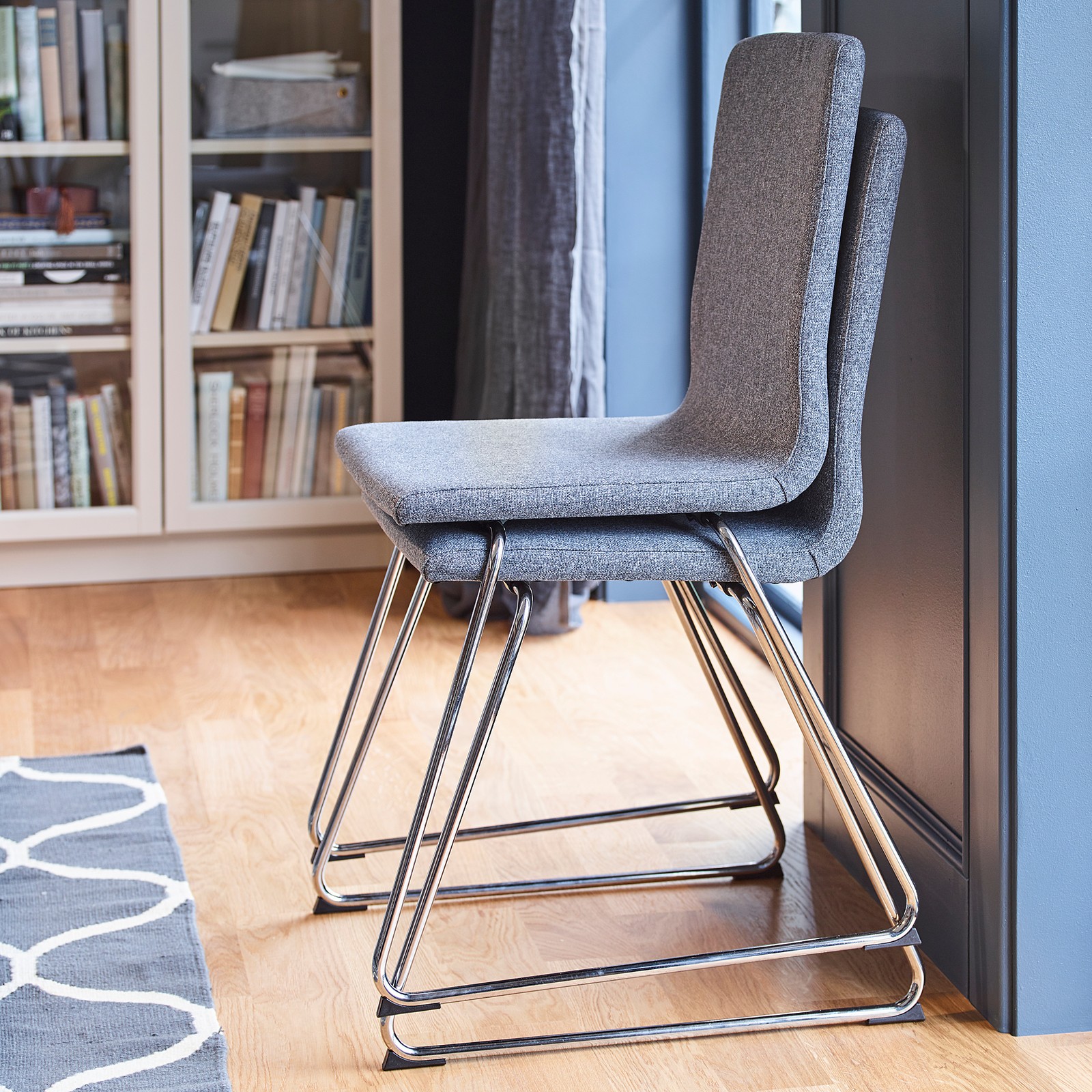 Volfgang Chair Chrome Plated Gunnared Medium Gray Ikea