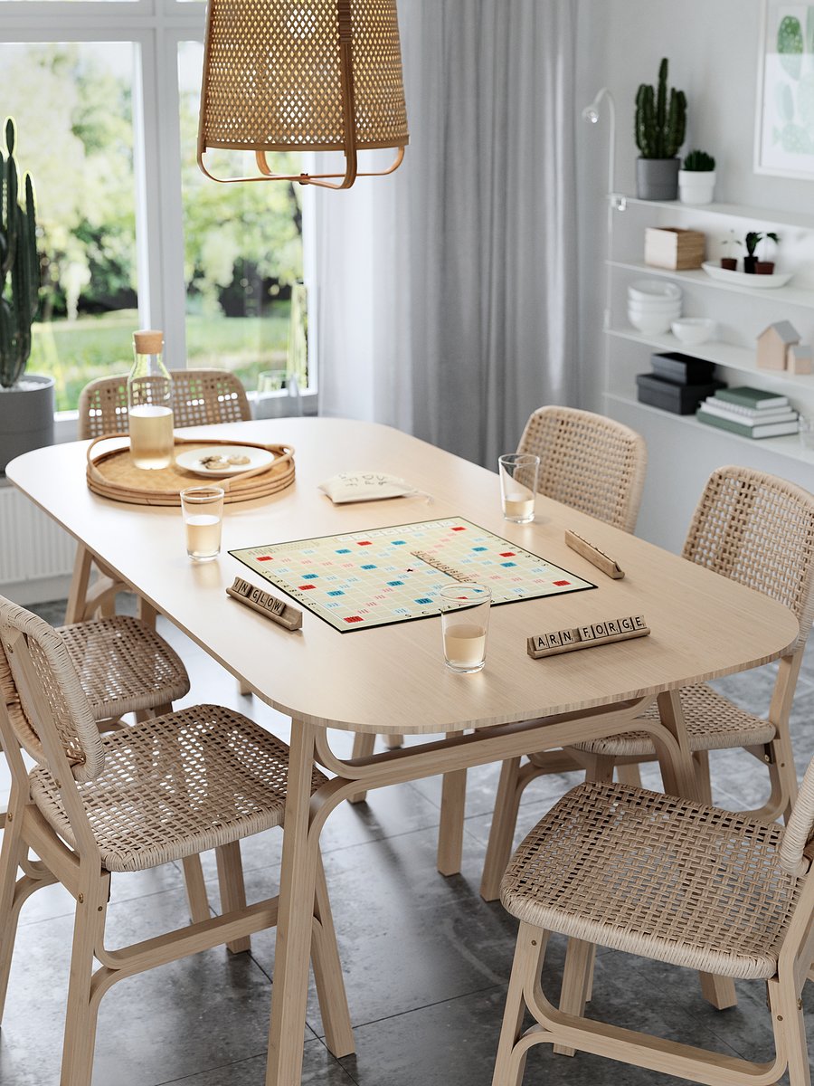 VOXLÖV dining table, light bamboo, 707/8x353/8" - IKEA