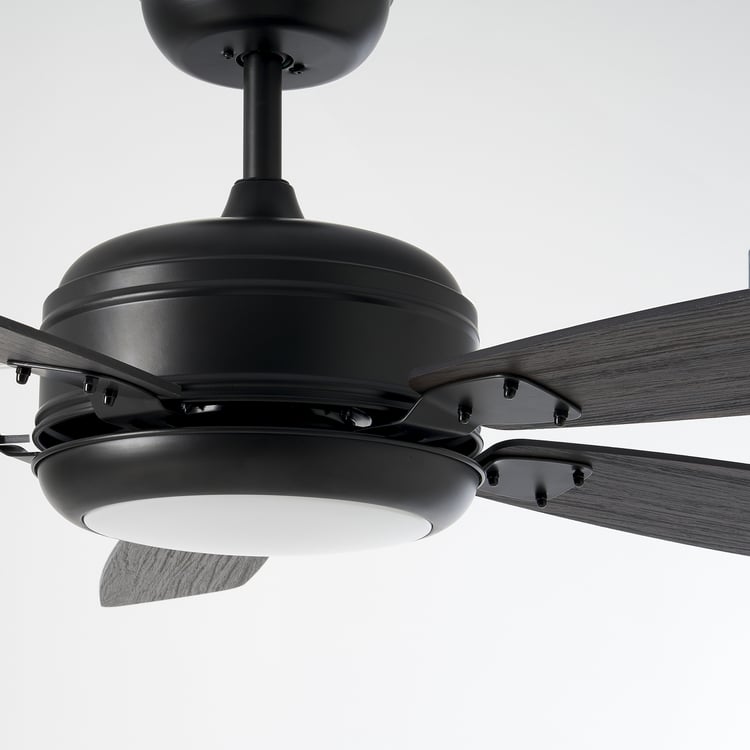 AKTERSKARP abanico techo+luz LED, regulable/efecto madera gris oscuro ...