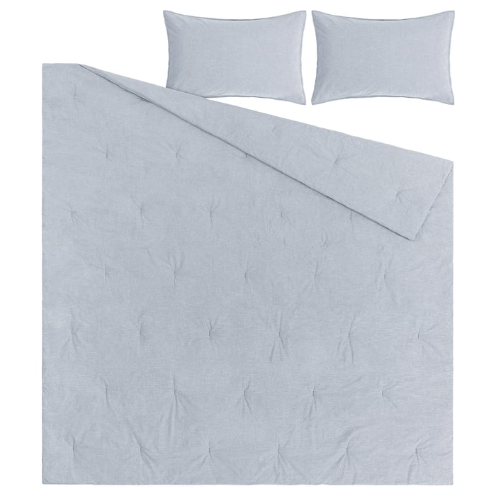 BERGPALM juego de edredón, azul/a rayas, Tamaño full/queen - IKEA