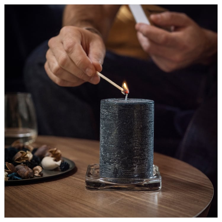 FRUKTSKOG vela grande aromática, vetiver+geranio/negro-turquesa, 30 hr ...