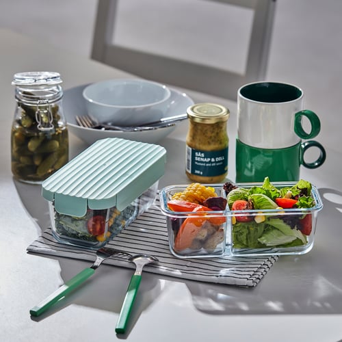 HAVSTOBIS lonchera, transparente/verde claro, 24 oz - IKEA