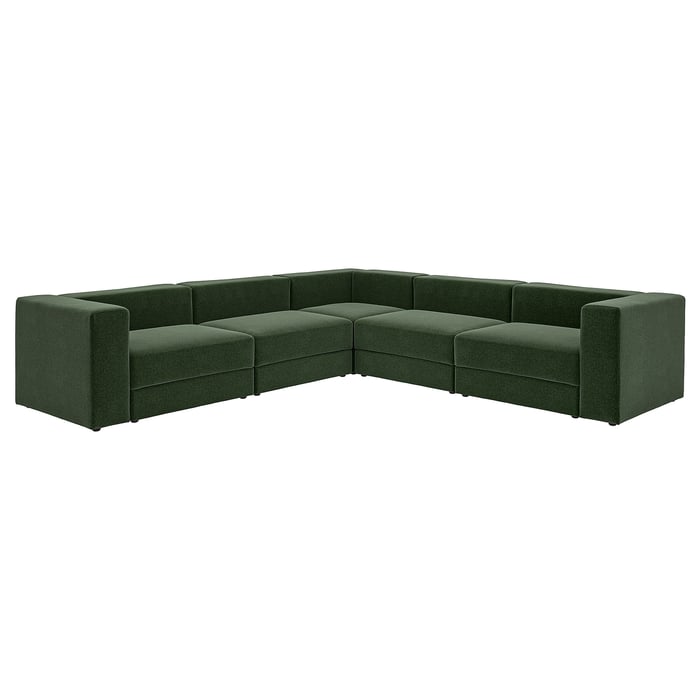JÄTTEBO sofá esquinero modular, 6 plazas, Johanneshov verde oscuro - IKEA