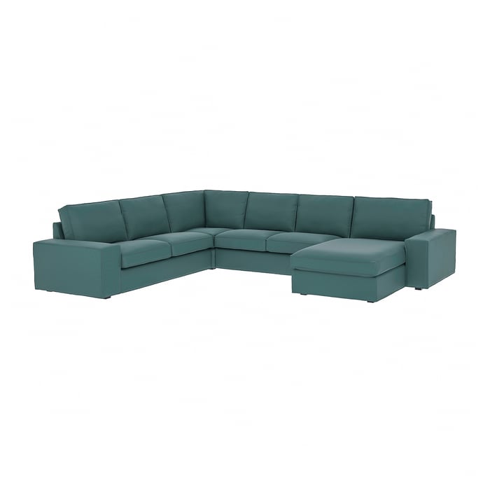 KIVIK sofá esquinero 5 plz+chaise lounge, Kelinge gris turquesa - IKEA