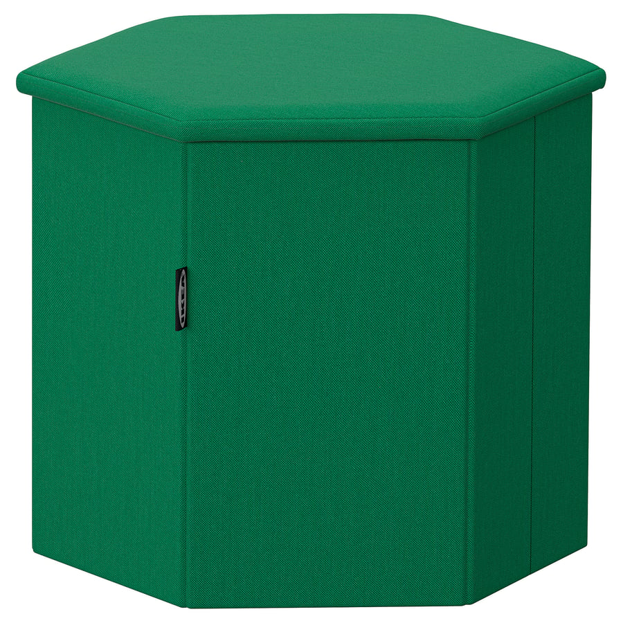 KJUGE puf+almacenamiento, Vissle verde oscuro - IKEA
