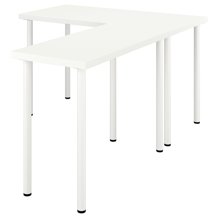 LAGKAPTEN / LINNMON escritorio en forma de L, blanco, 471/4x63" - IKEA