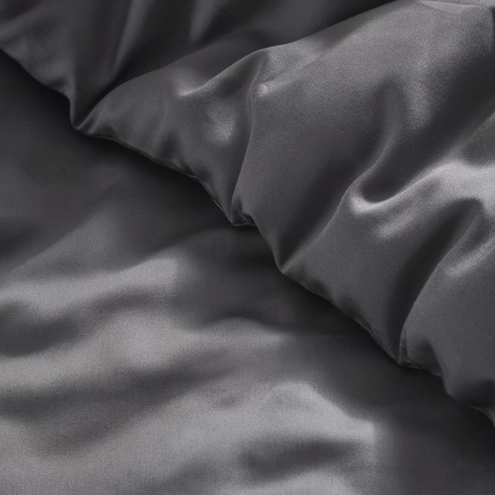 LUKTJASMIN juego de edredón, gris oscuro, Tamaño King - IKEA