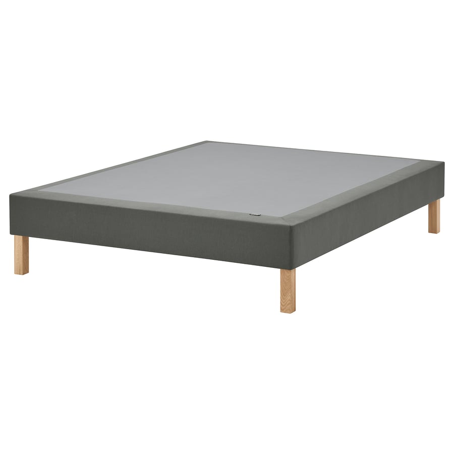 LYNGÖR base cama con tablillas+patas, gris oscuro, Tamaño full - IKEA