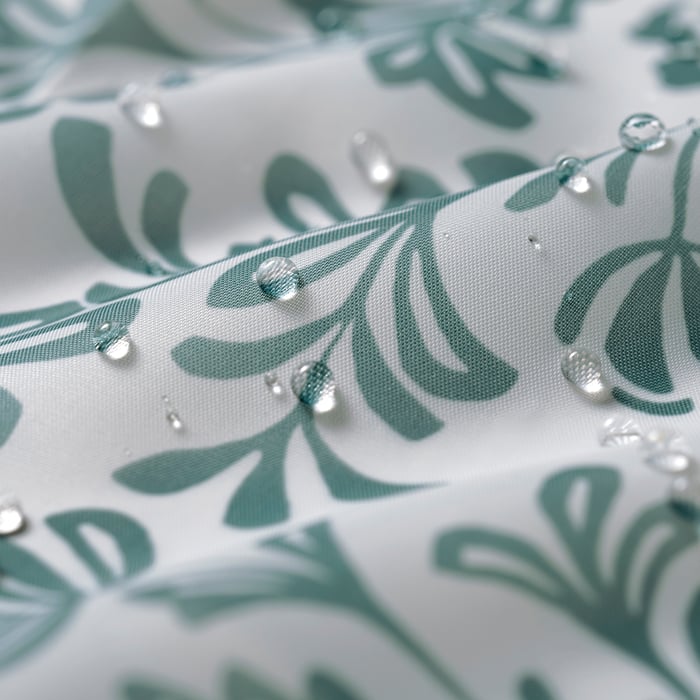 NAPELTYNNE cortina de baño, gris turquesa/motivo floral, 72x72" - IKEA