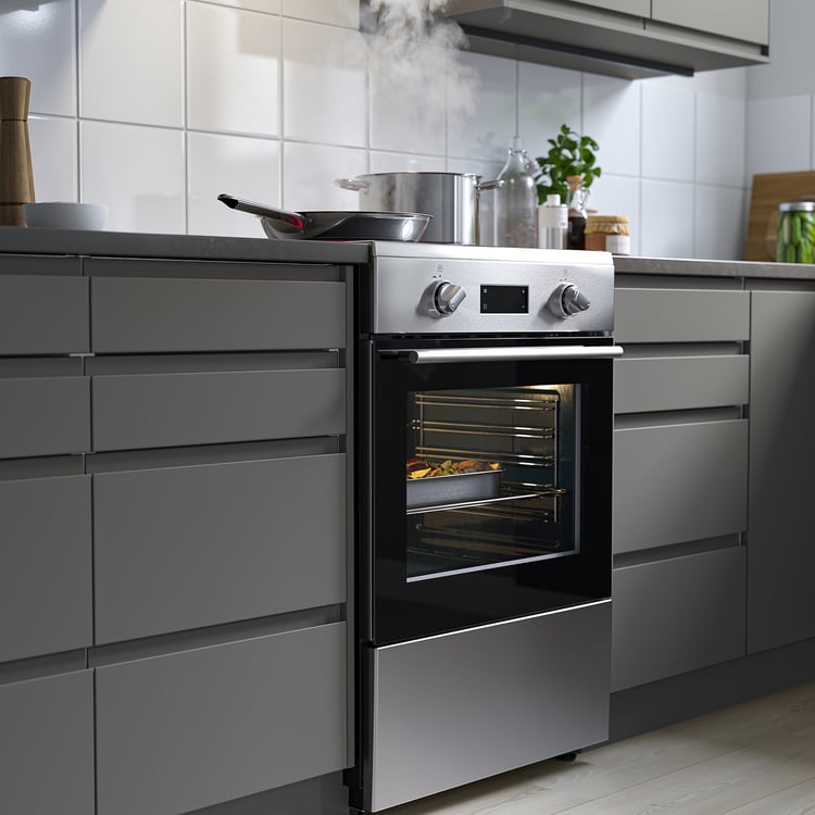 ÖRMINGE horno+estufa de inducción, acero inoxidable, 24" - IKEA