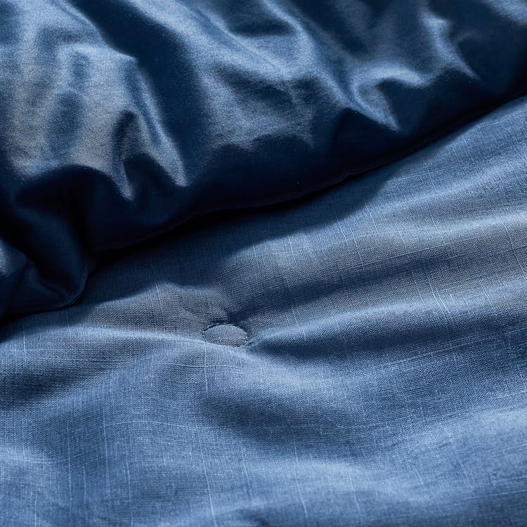 PIGGTISTEL juego de edredón, azul oscuro, Tamaño King - IKEA