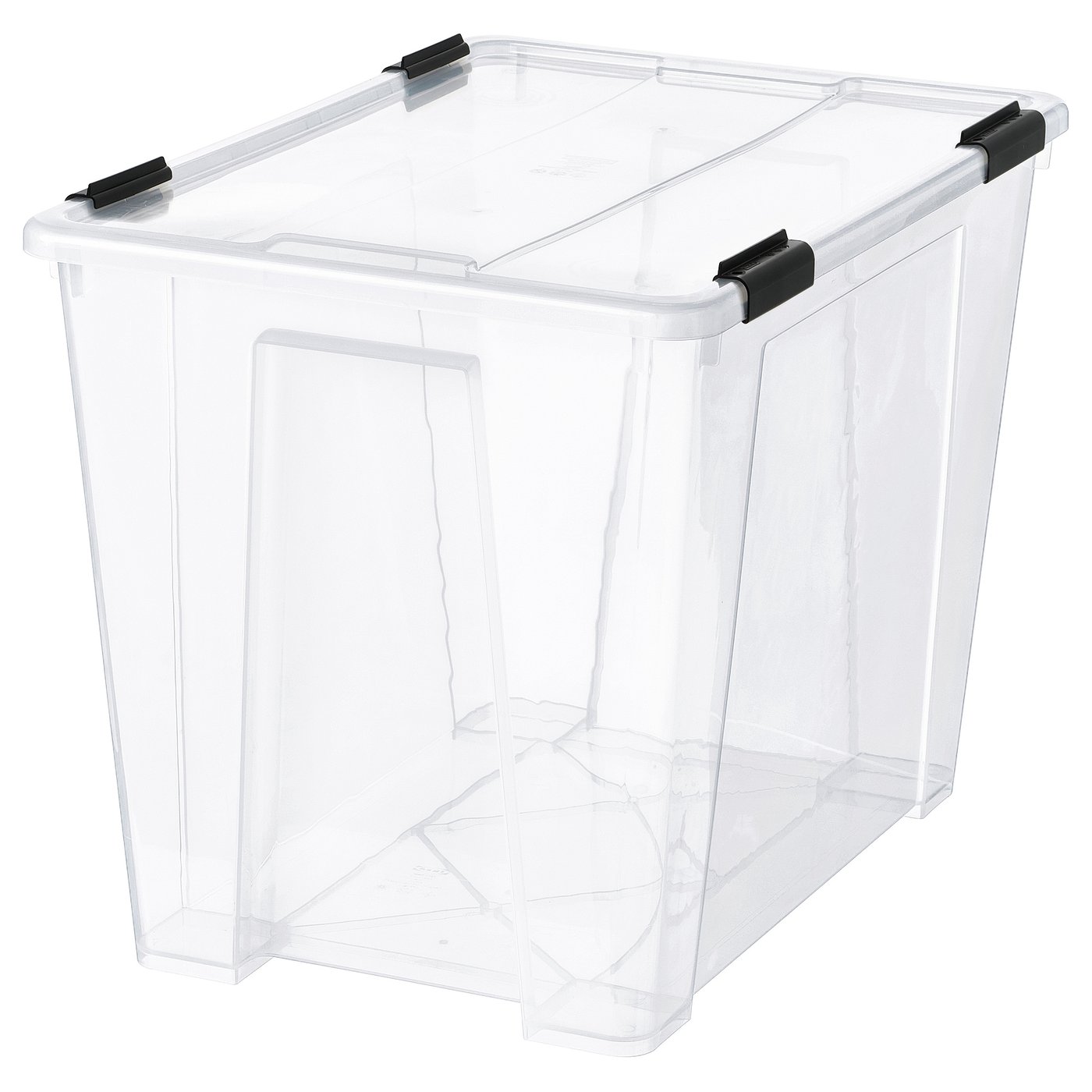 SAMLA caja con tapa/cierre, transparente/negro, 22 ½x15 ¼x17"/17 gal - IKEA