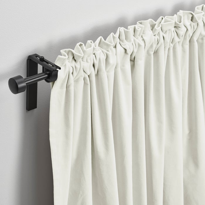 SANELA cortinas, 1 par, color hueso/+cinta de fruncir, 55x84" - IKEA