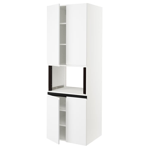 SEKTION armario alto+microondas+4 puertas, blanco/Voxtorp blanco mate ...
