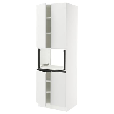 SEKTION Armario alto+microondas+4 puertas - blanco/Voxtorp blanco mate ...