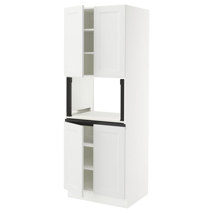 SEKTION gabinete alto microondas+4 puertas, blanco/Axstad blanco mate ...