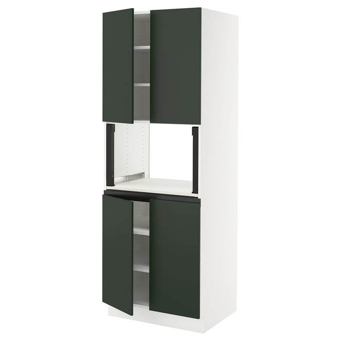 SEKTION gabinete alto microondas+4 puertas, blanco/Havstorp verde ...