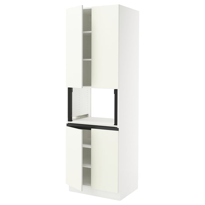 SEKTION gabinete alto microondas+4 puertas, blanco/Vallstena blanco ...