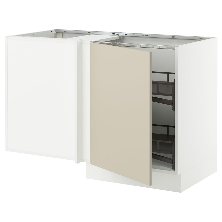 SEKTION gabinete bajo esquina+accesorio xtr, blanco/Havstorp beige ...