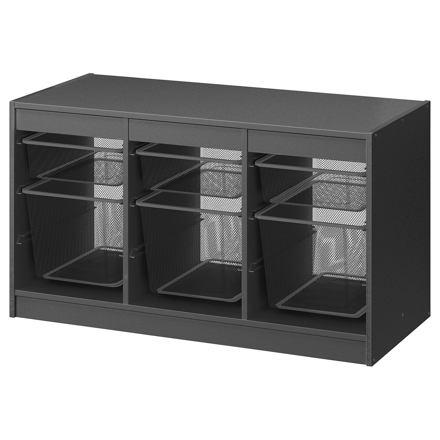 TROFAST combinación almacenamiento+cajas, gris/gris oscuro, 39x173/8x22 ...