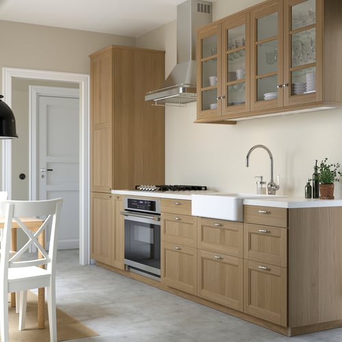 VEDHAMN puerta de vidrio, roble, 15x30" - IKEA